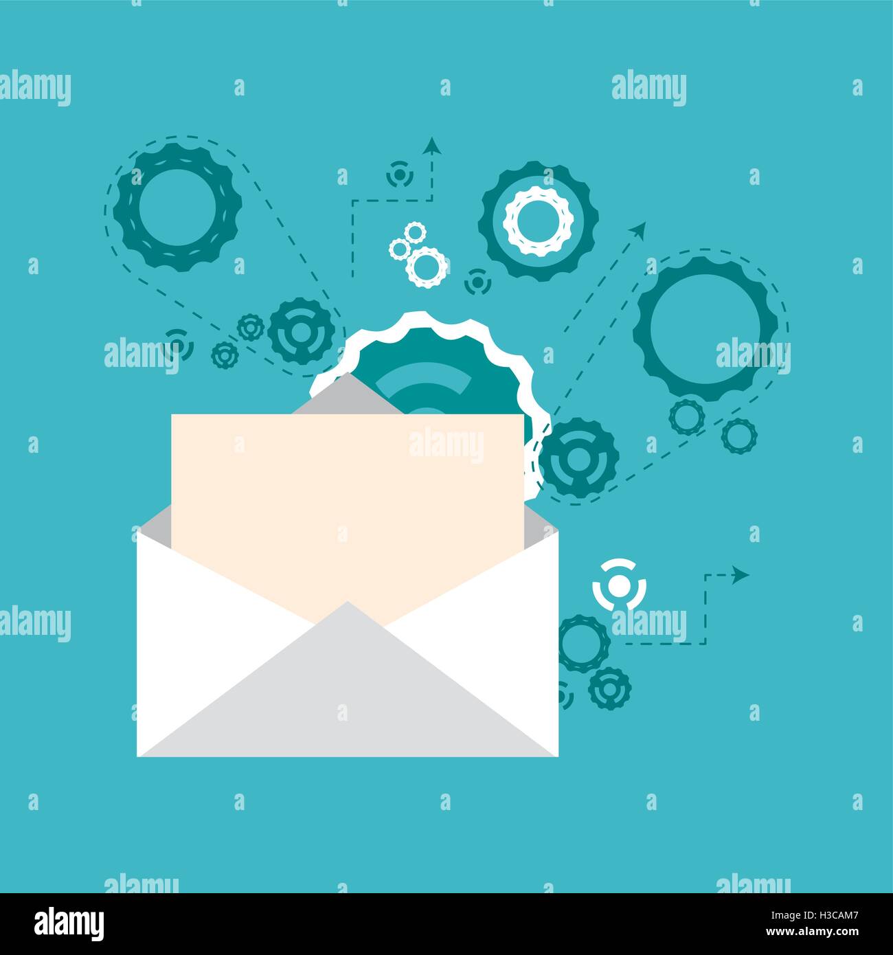 mail message envelope with communication icons image Stock Vector Image ...