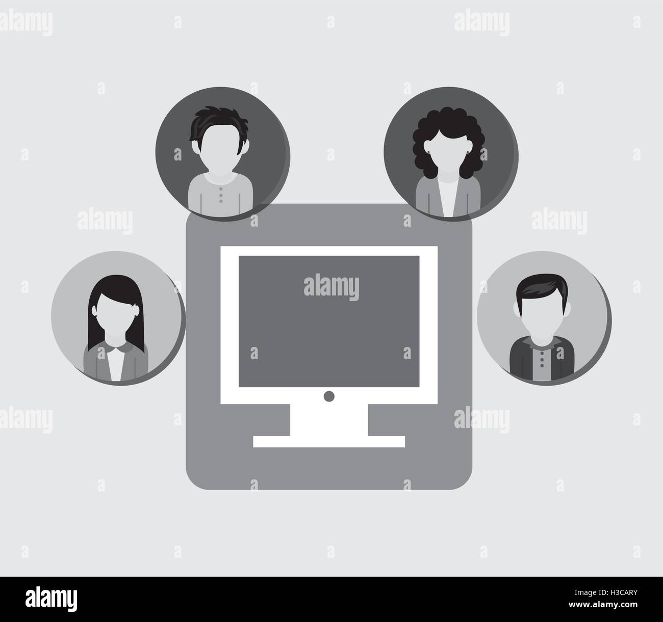 computer with icons image Stock Vector Image & Art - Alamy