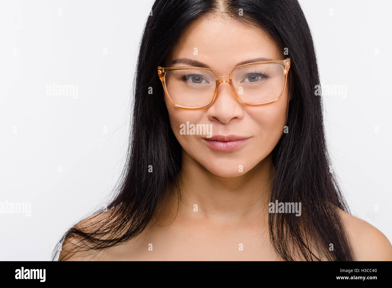 Beautiful korean woman glasses hi-res stock photography and images - Alamy