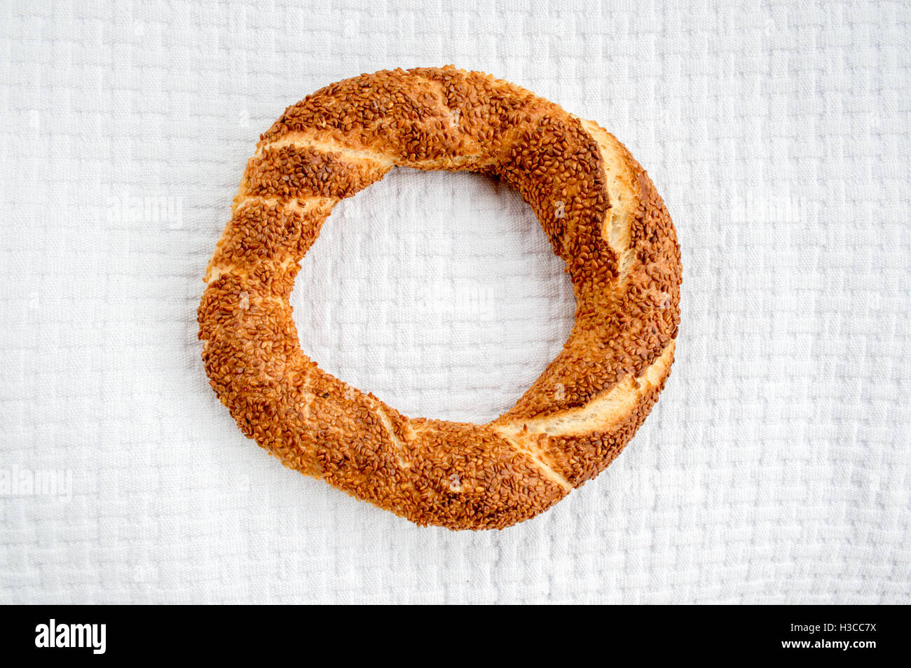 Traditional Turkish Pastry (Simit) on a White Cover Stock Photo - Alamy