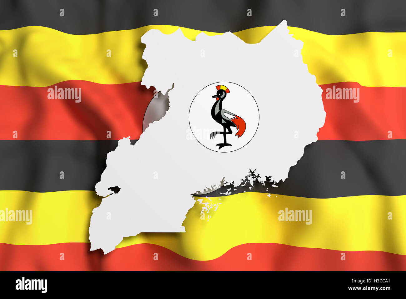 Uganda 3d map hi-res stock photography and images - Alamy