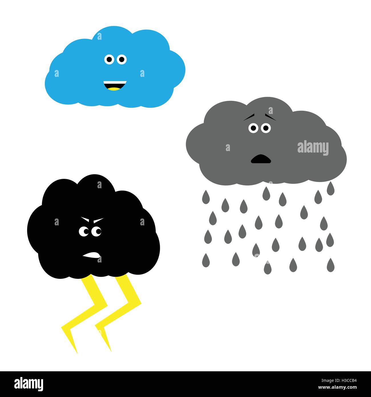 Weather set clouds characters Stock Vector Image & Art - Alamy