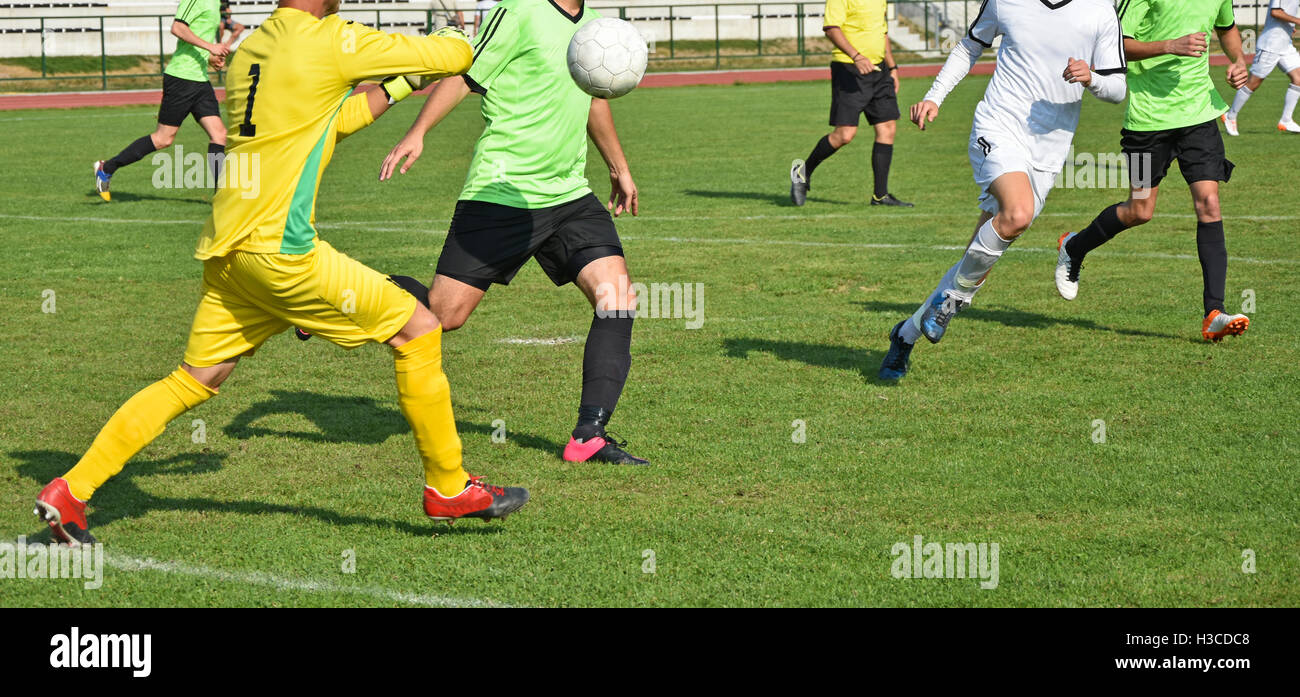 Soccer striker shooting on goal hi-res stock photography and images - Alamy