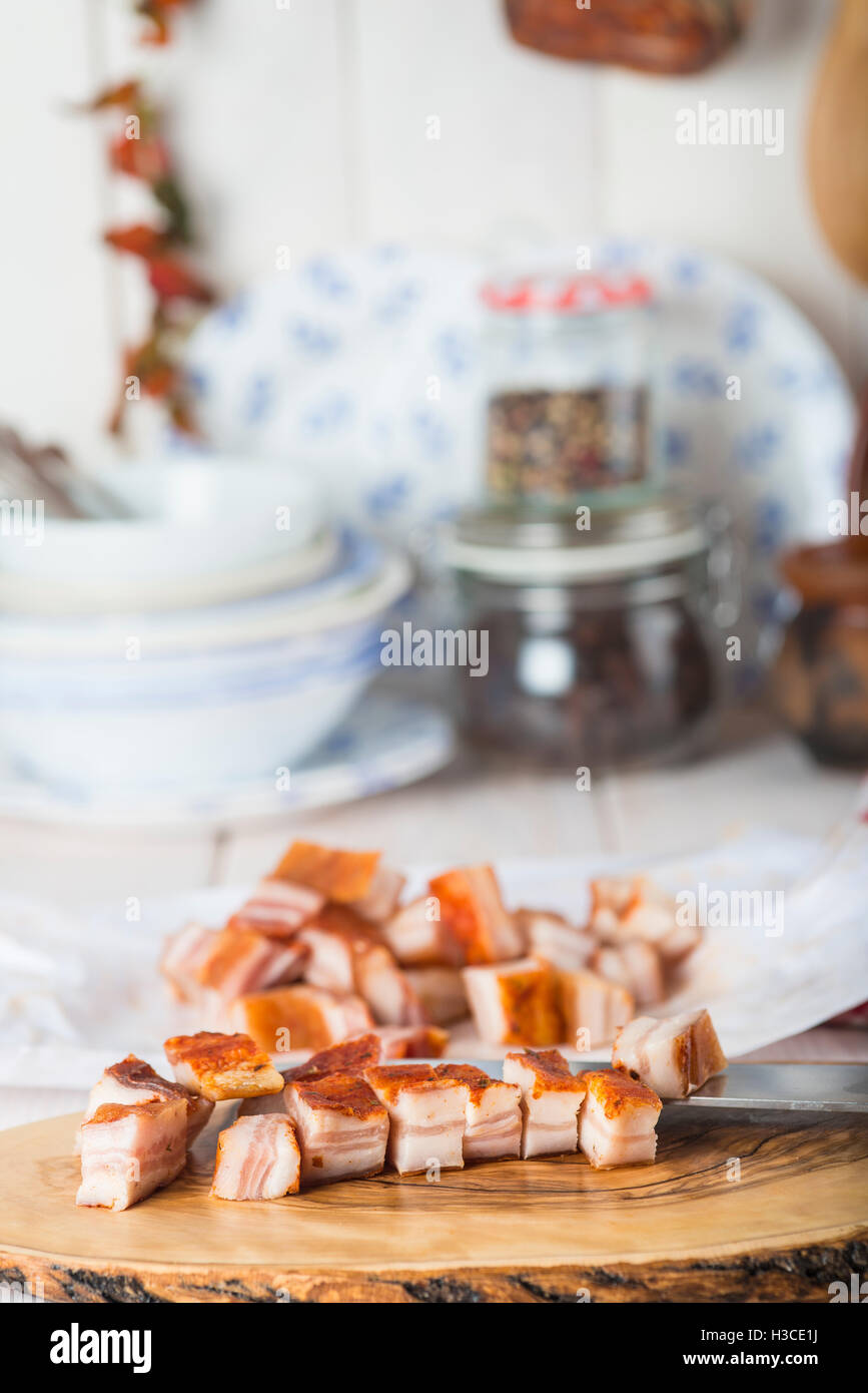 Diced bacon hi-res stock photography and images - Alamy