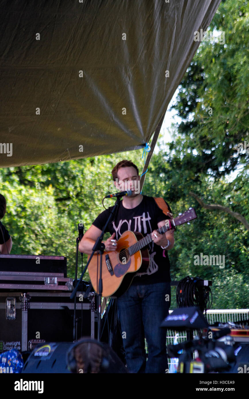 Singer musician Ethan Ash, performing at the annual Sausage and Beer ...