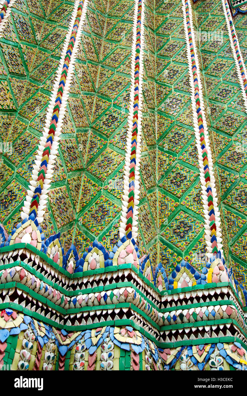 thailand abstract cross colored column ceramic in the big wall temple ...