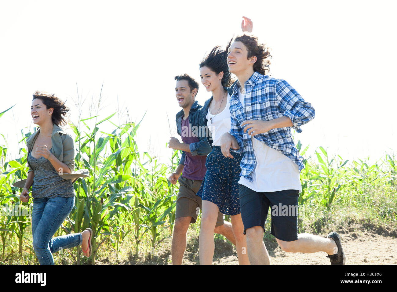 Friends spending fun time together outdoors Stock Photo - Alamy