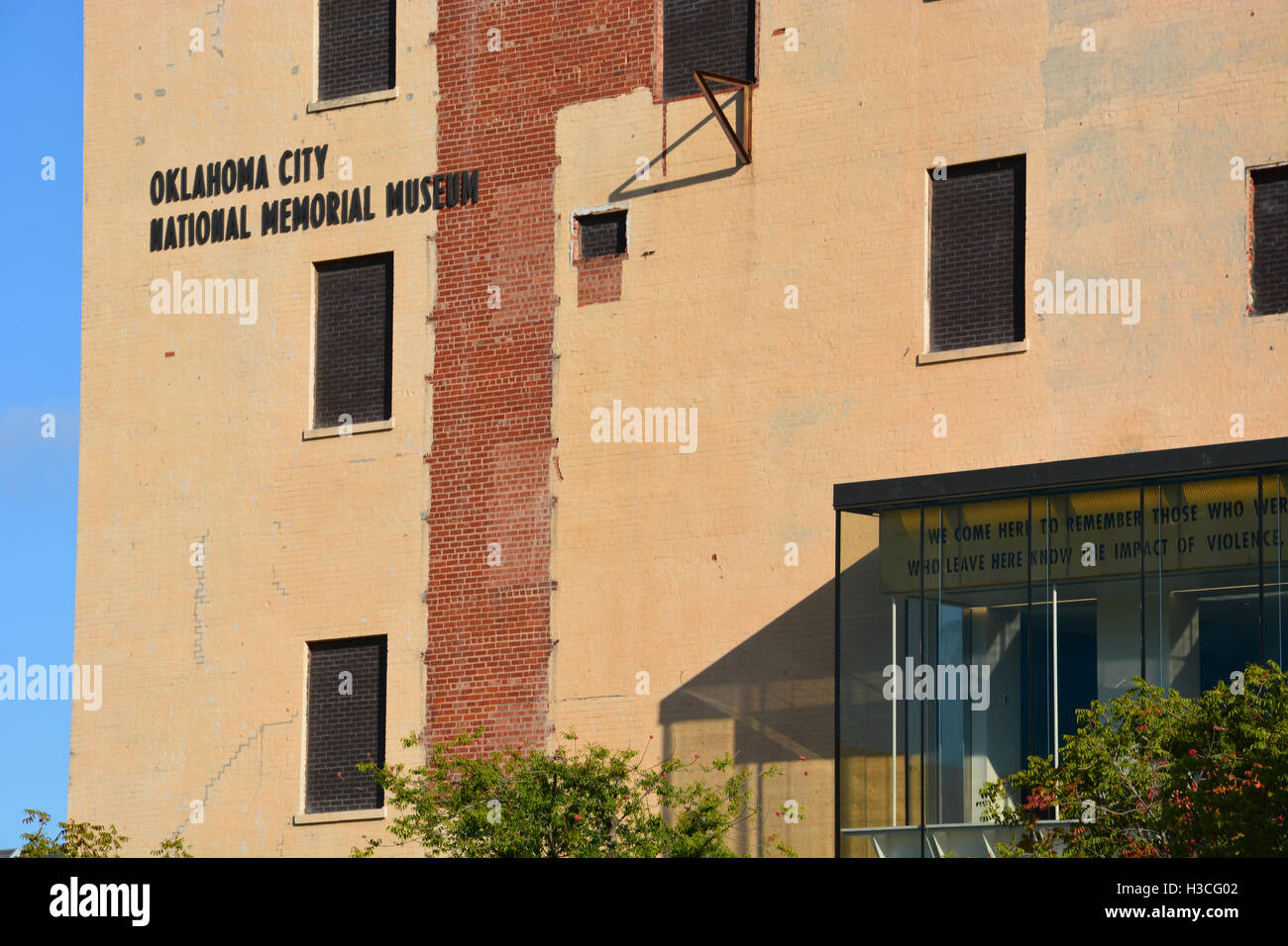 The exterior of the Oklahoma City National Memorial Museum, overlooking ...