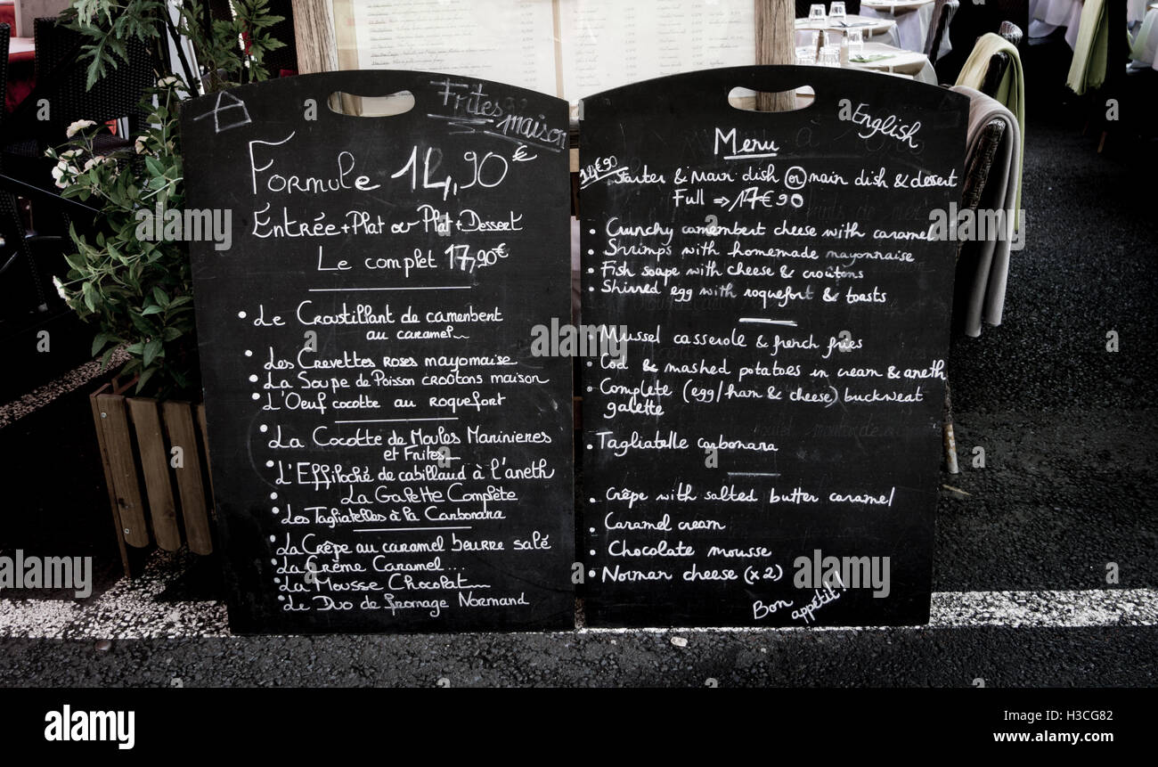 Menu In English High Resolution Stock Photography and Images - Alamy