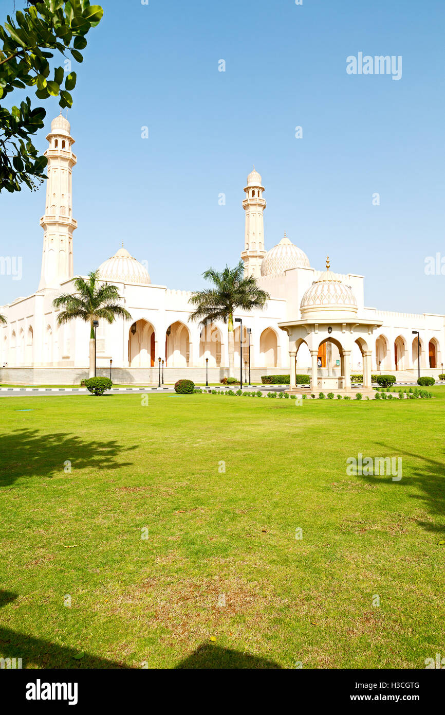 minaret and religion in clear sky in oman muscat the old mosque Stock ...