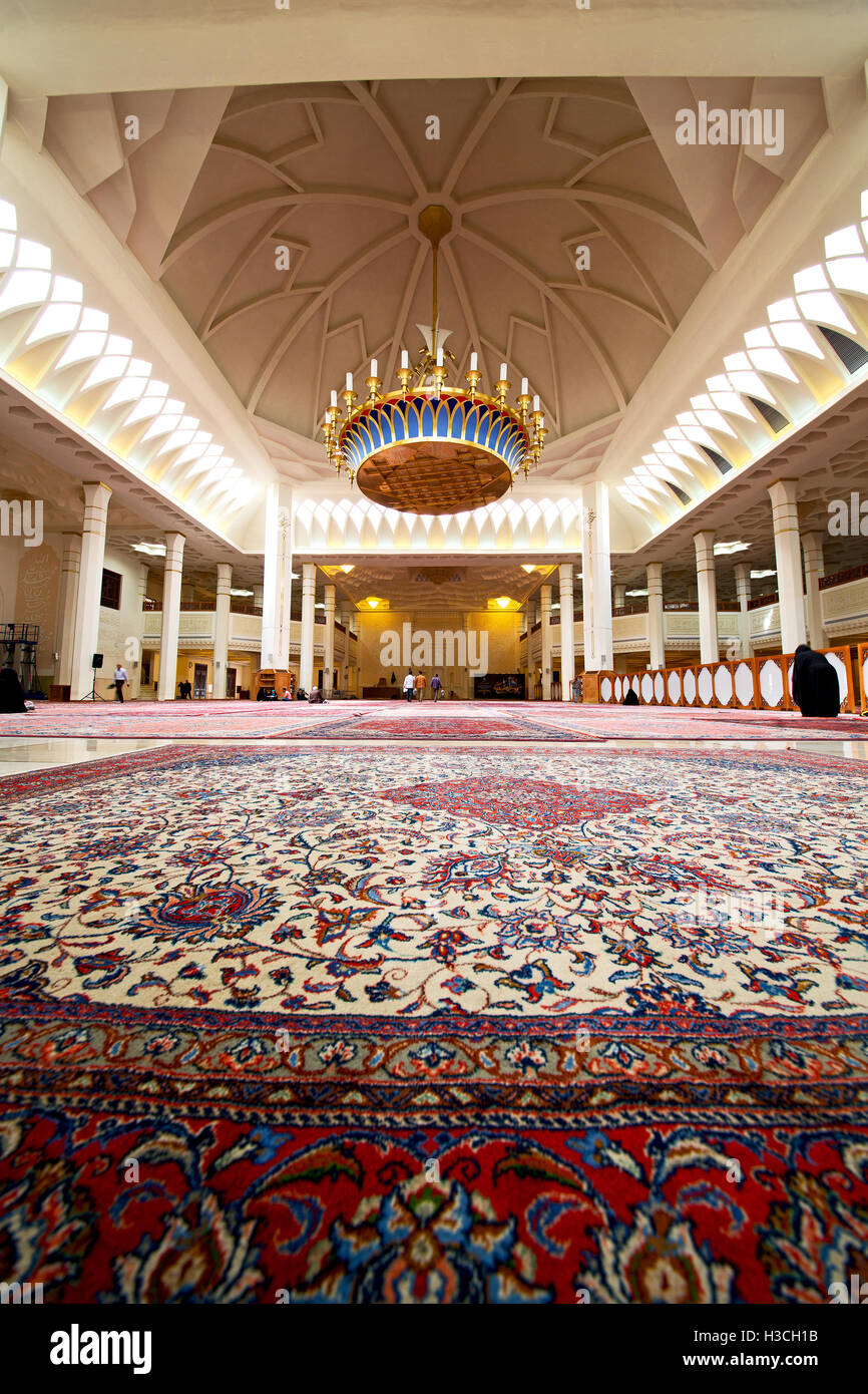 blur in iran inside the old antique mosque with glass and mirror ...