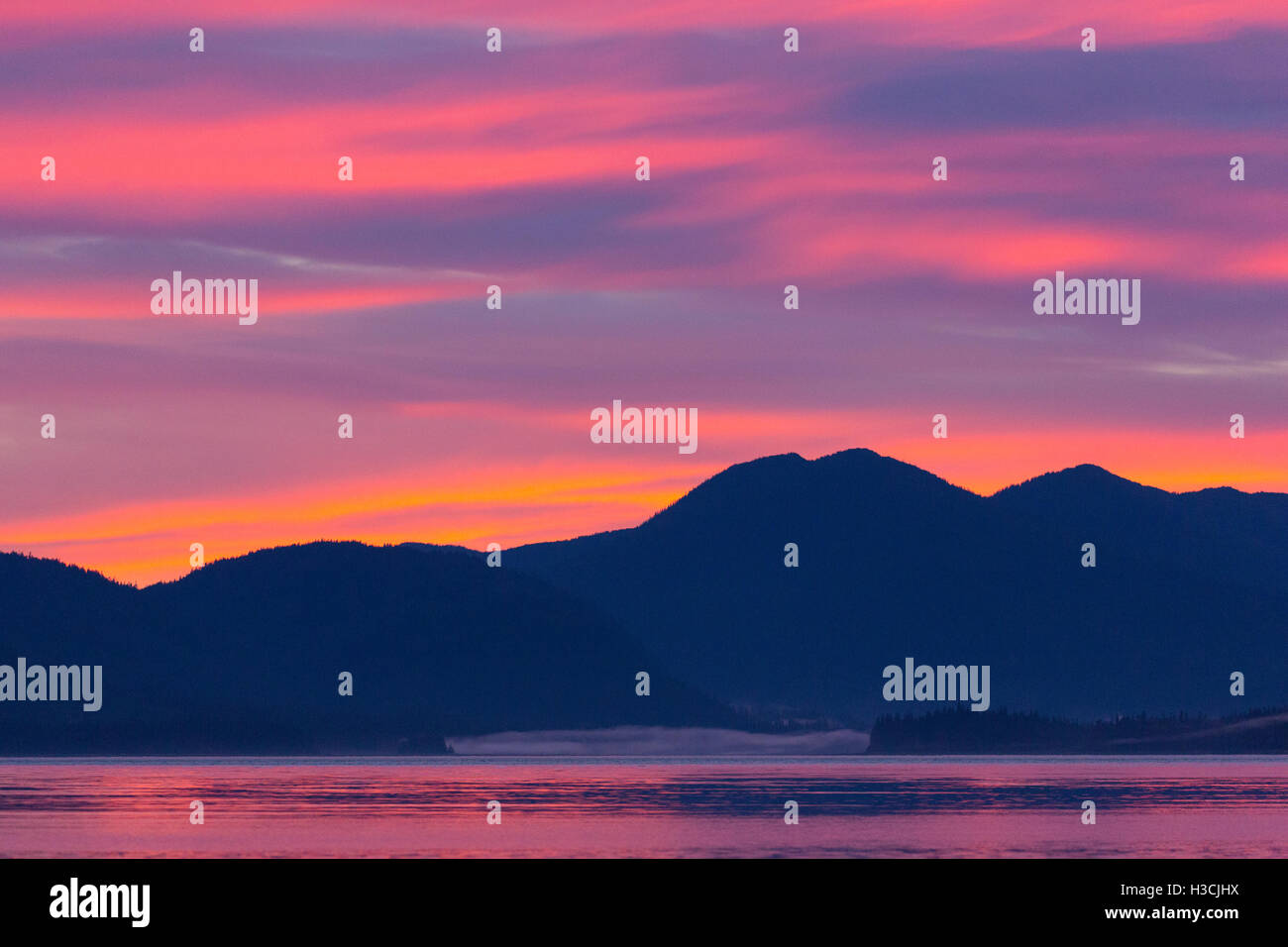 Sunset, Tongass National Forest, Alaska Stock Photo - Alamy