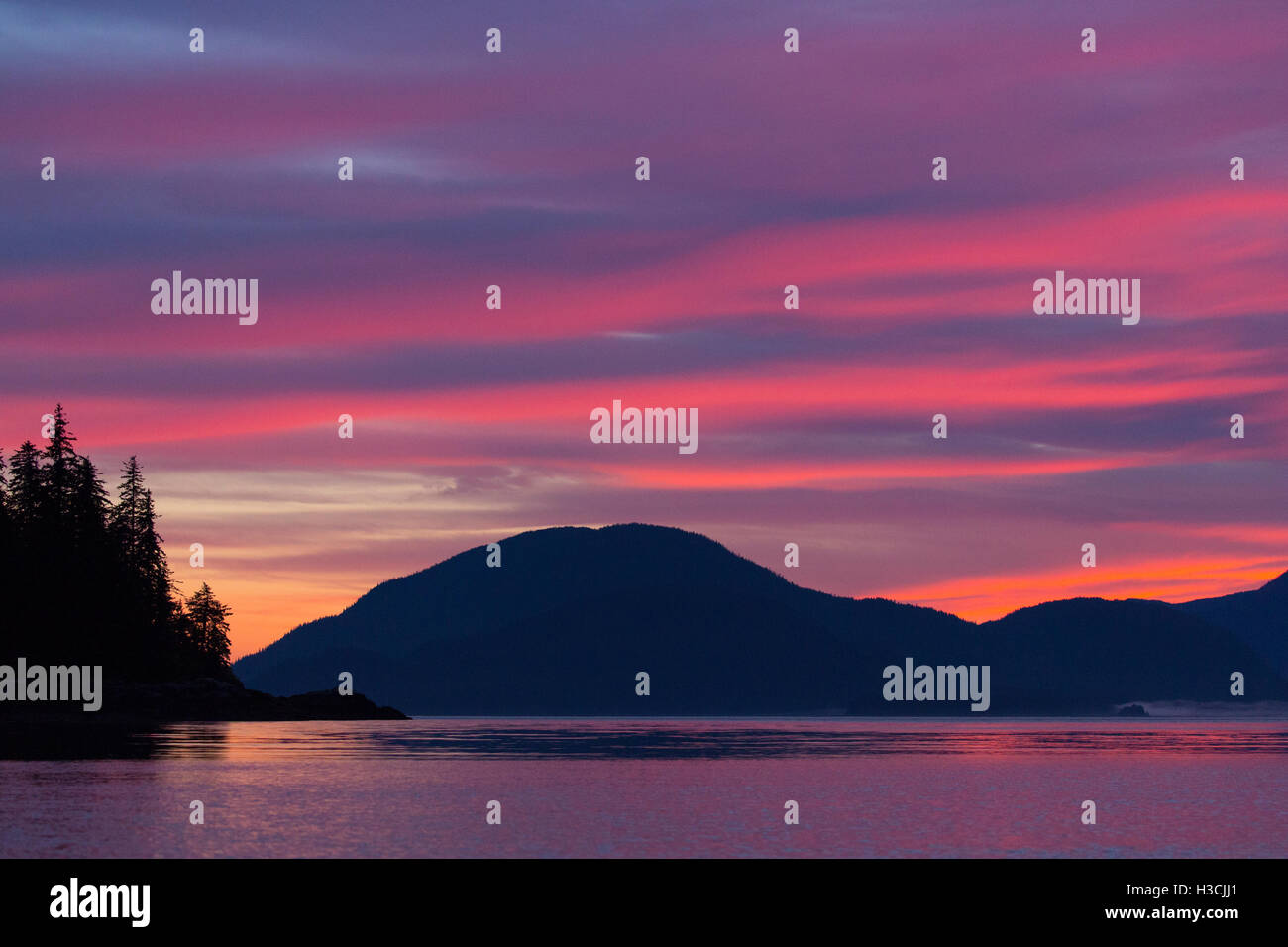 Sunset, Tongass National Forest, Alaska Stock Photo - Alamy
