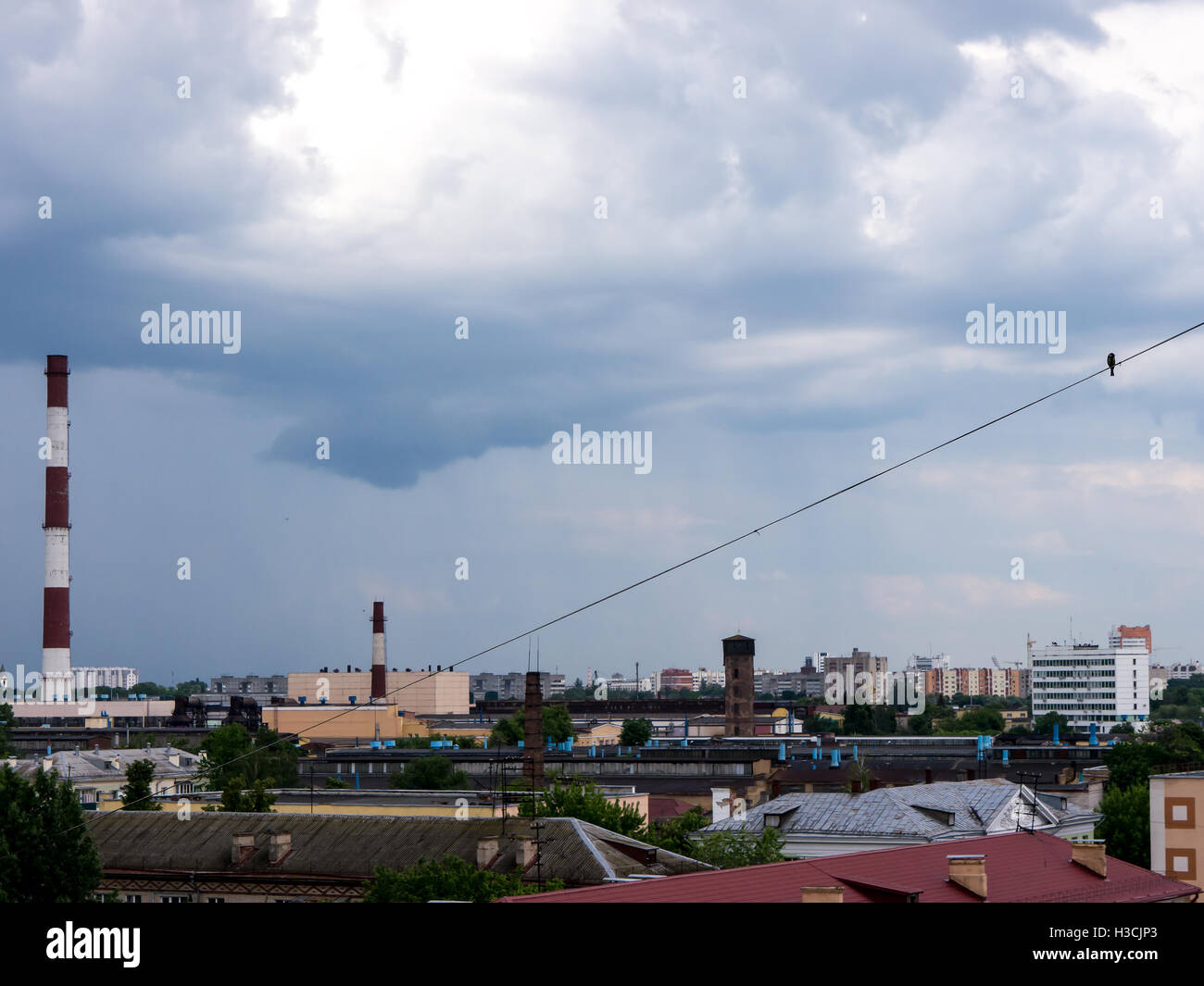 The city outdoor Factory chimneys Stock Photo - Alamy