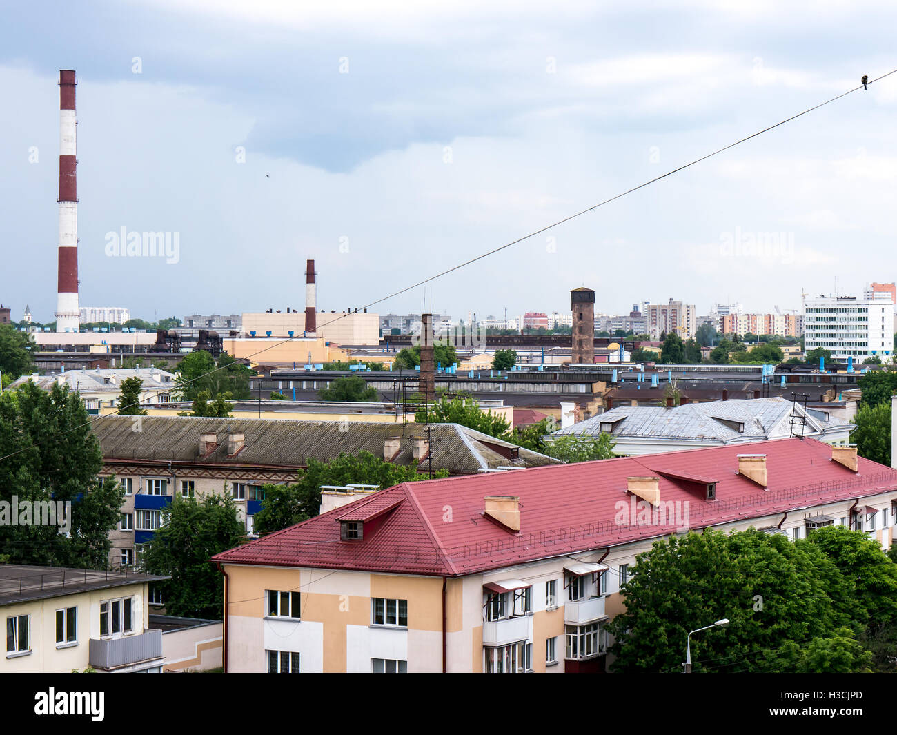 The city outdoor Factory chimneys Stock Photo - Alamy