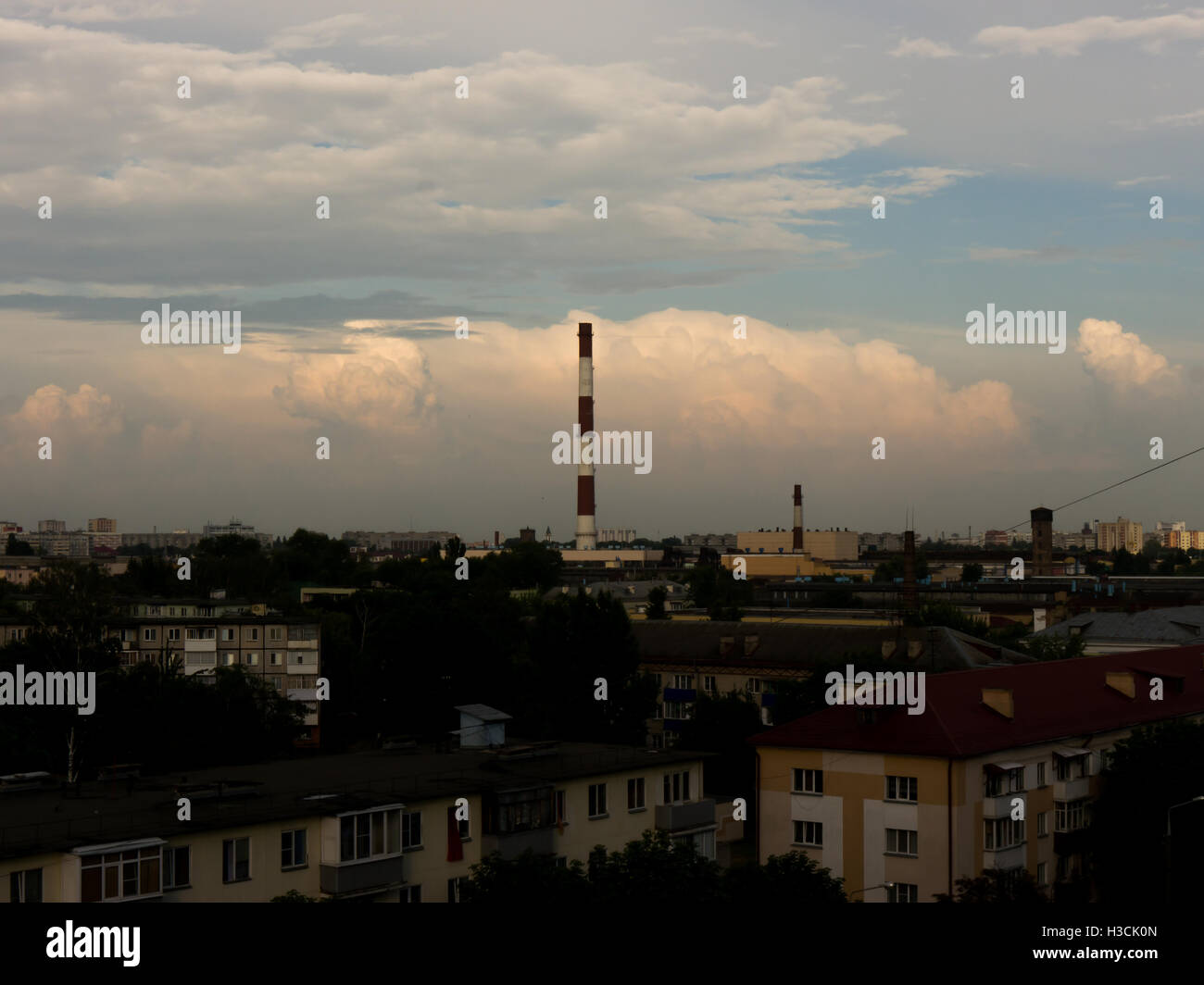The city outdoor Factory chimneys Stock Photo - Alamy