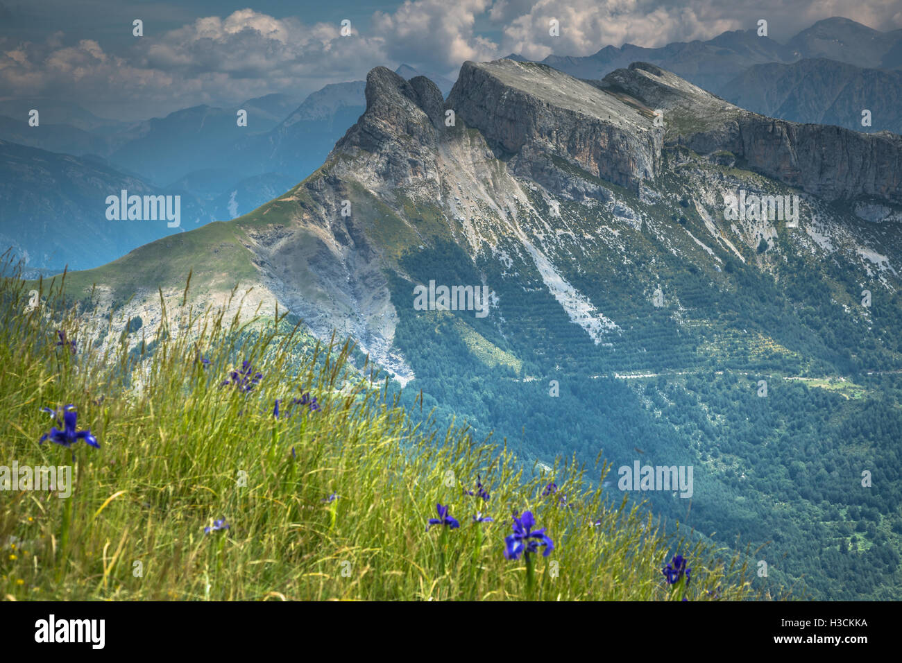 Pyrenees mountains landscape in summer. Huesca, Agaron Stock Photo - Alamy