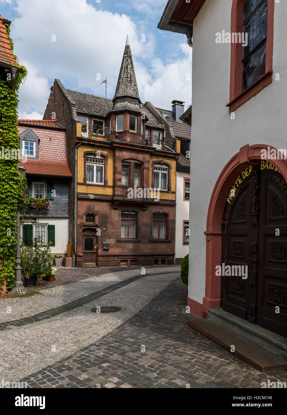 Walluf, Germany - August 19, 2016: Center of Walluf in Germany with ...