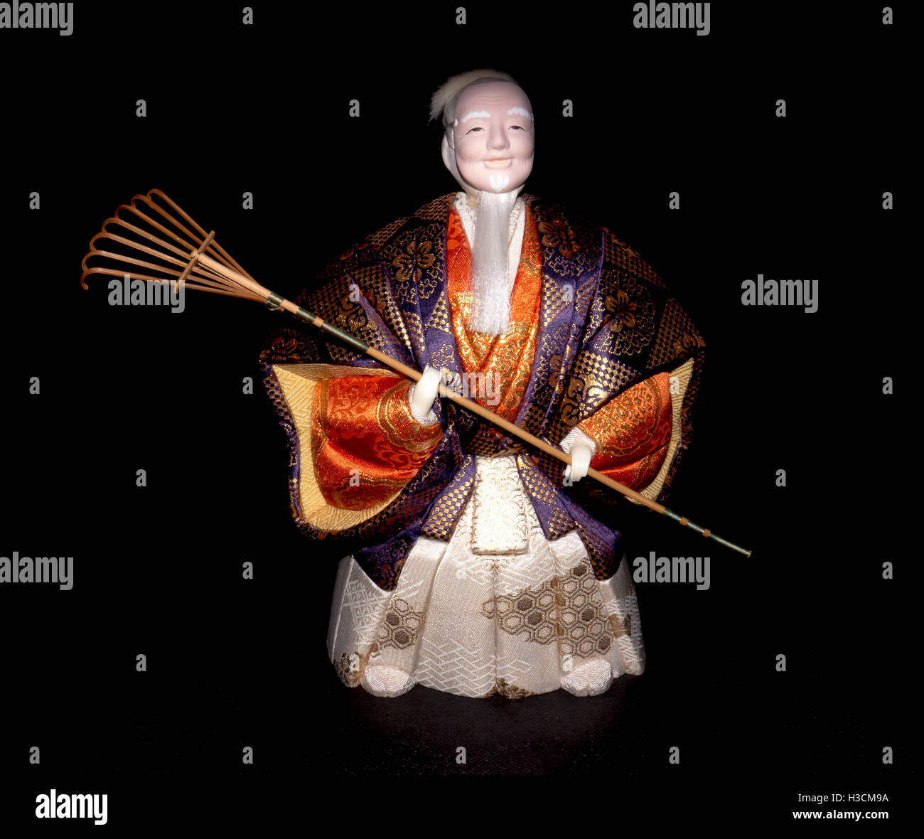 The Antique Kimekomi Japanese doll old man Jo and old woman Uba ...