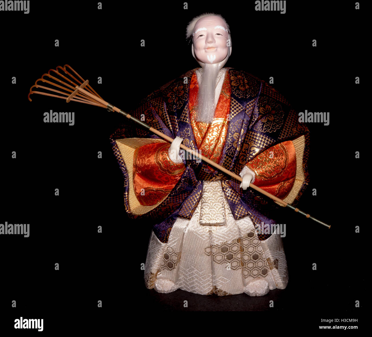 The Antique Kimekomi Japanese doll old man Jo and old woman Uba ...