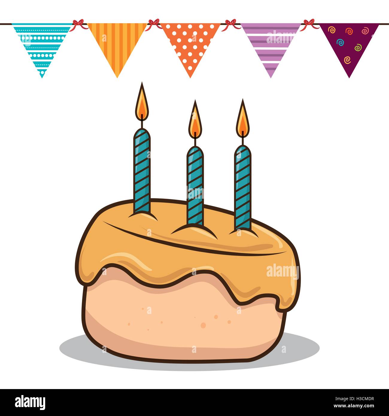 birthday cake with candles Stock Vector Image & Art - Alamy