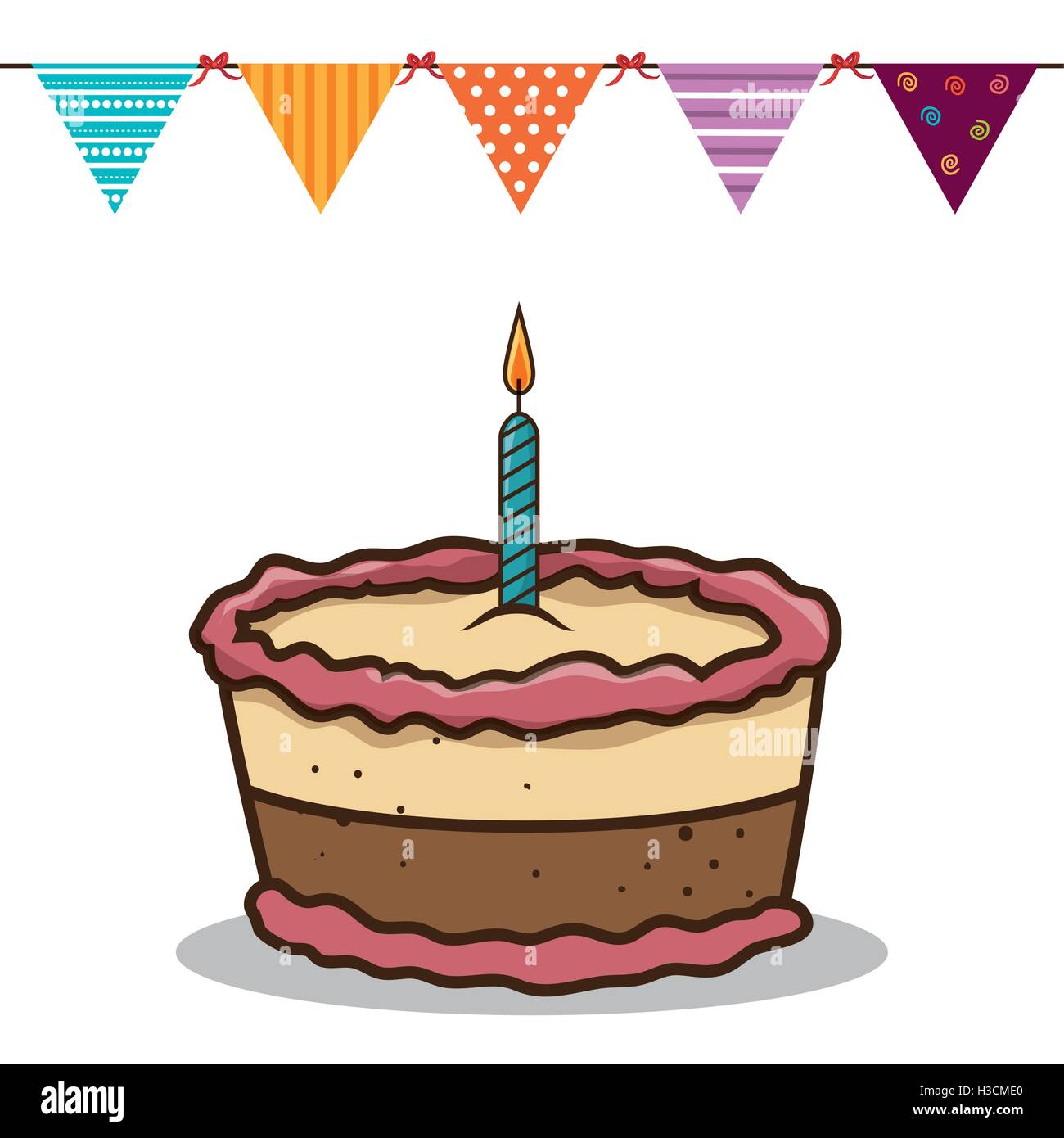birthday cake with candles Stock Vector Image & Art - Alamy