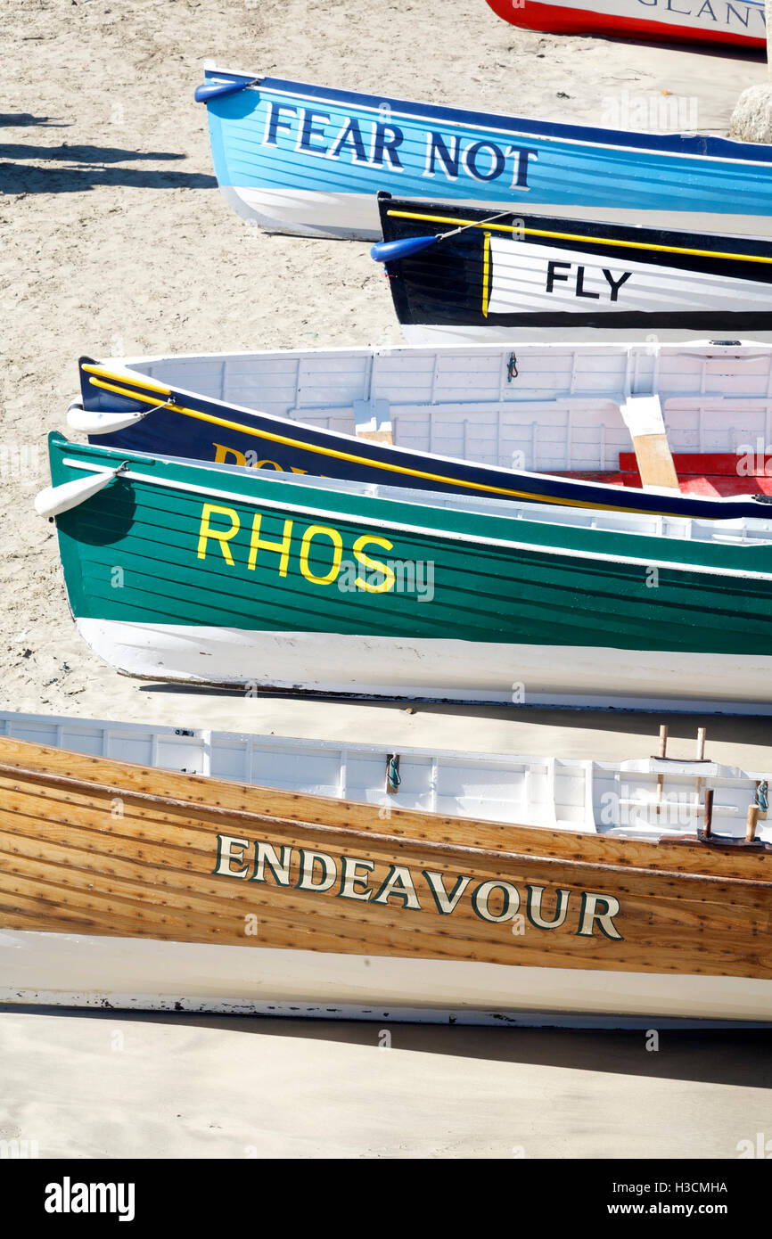 UK Cornwall Traditional Cornish gig boat racing crews Stock Photo - Alamy