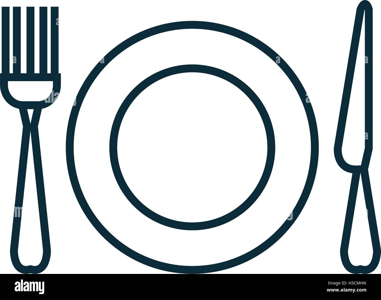plate with cutlery design Stock Vector Image & Art - Alamy