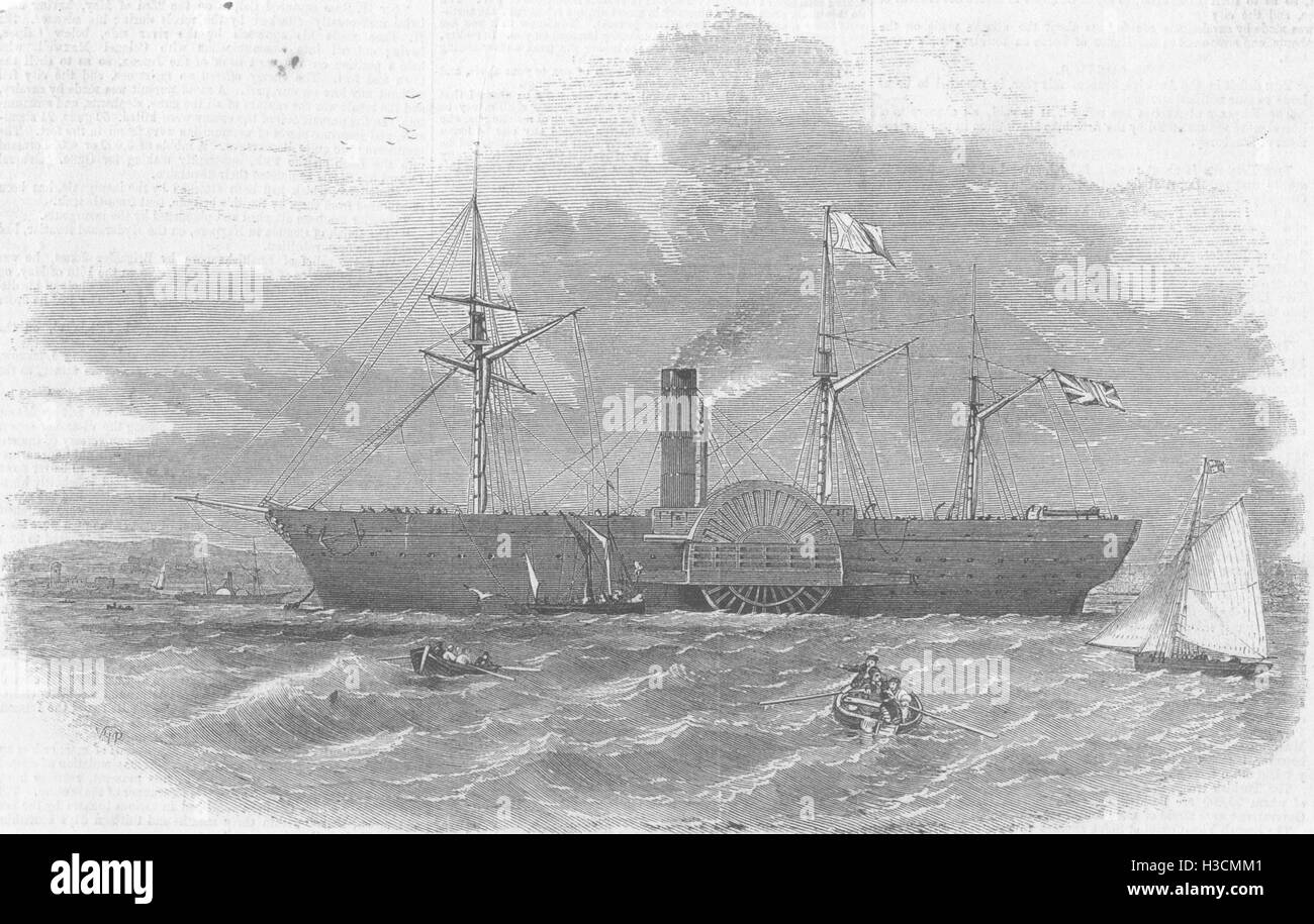 INDIA The Indian Empire, Mail steamer on the new Atlantic route 1858 ...