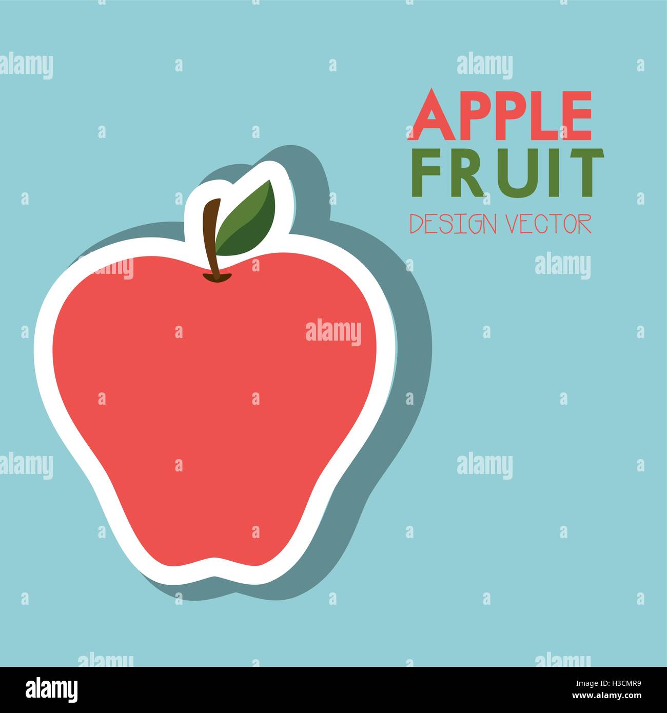 red apple fruit Stock Vector Image & Art - Alamy