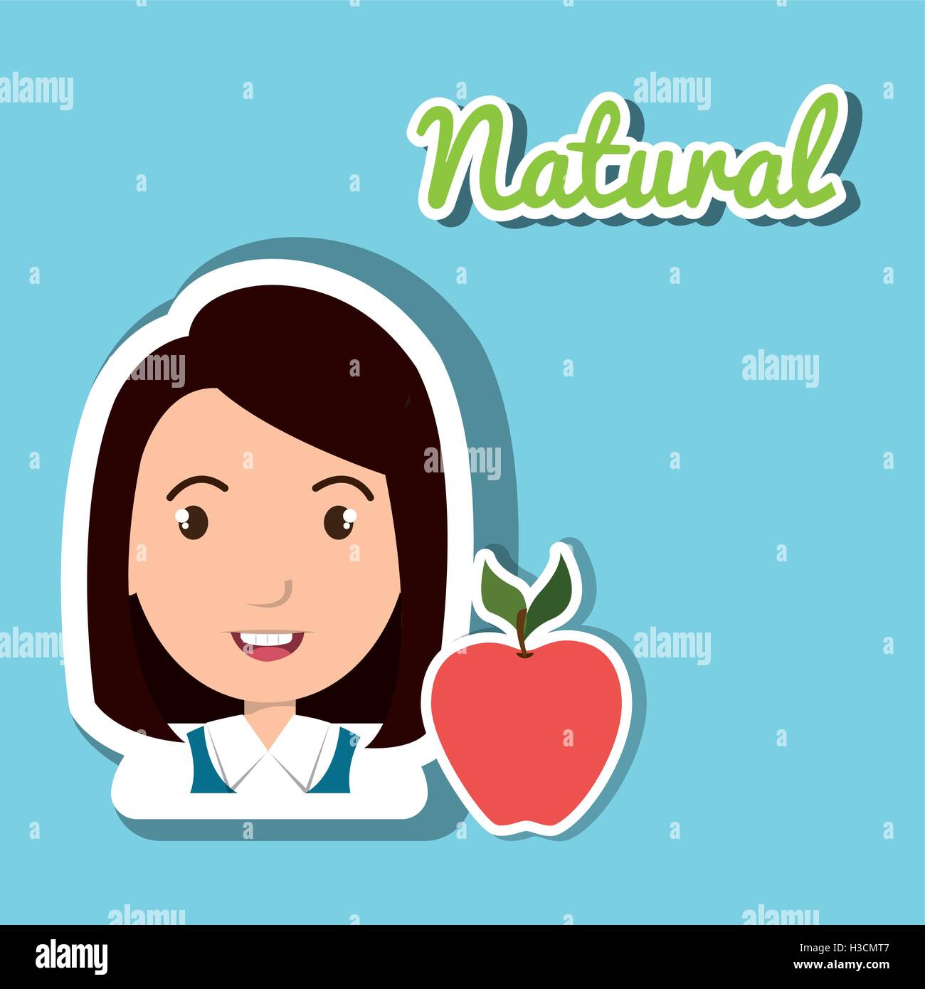 avatar girl with red apple Stock Vector Image & Art - Alamy