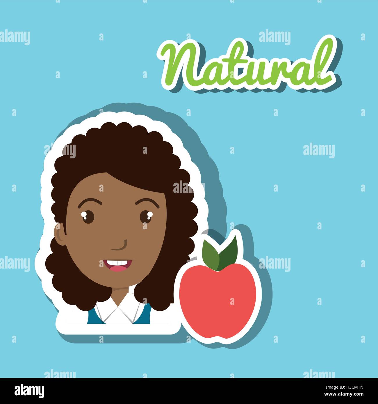 avatar girl with red apple Stock Vector Image & Art - Alamy