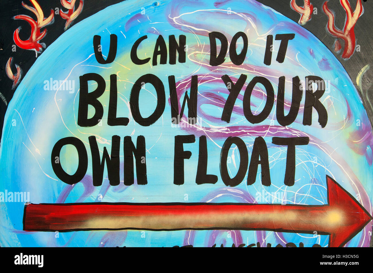 Glass float sign, Newport, Oregon Stock Photo - Alamy