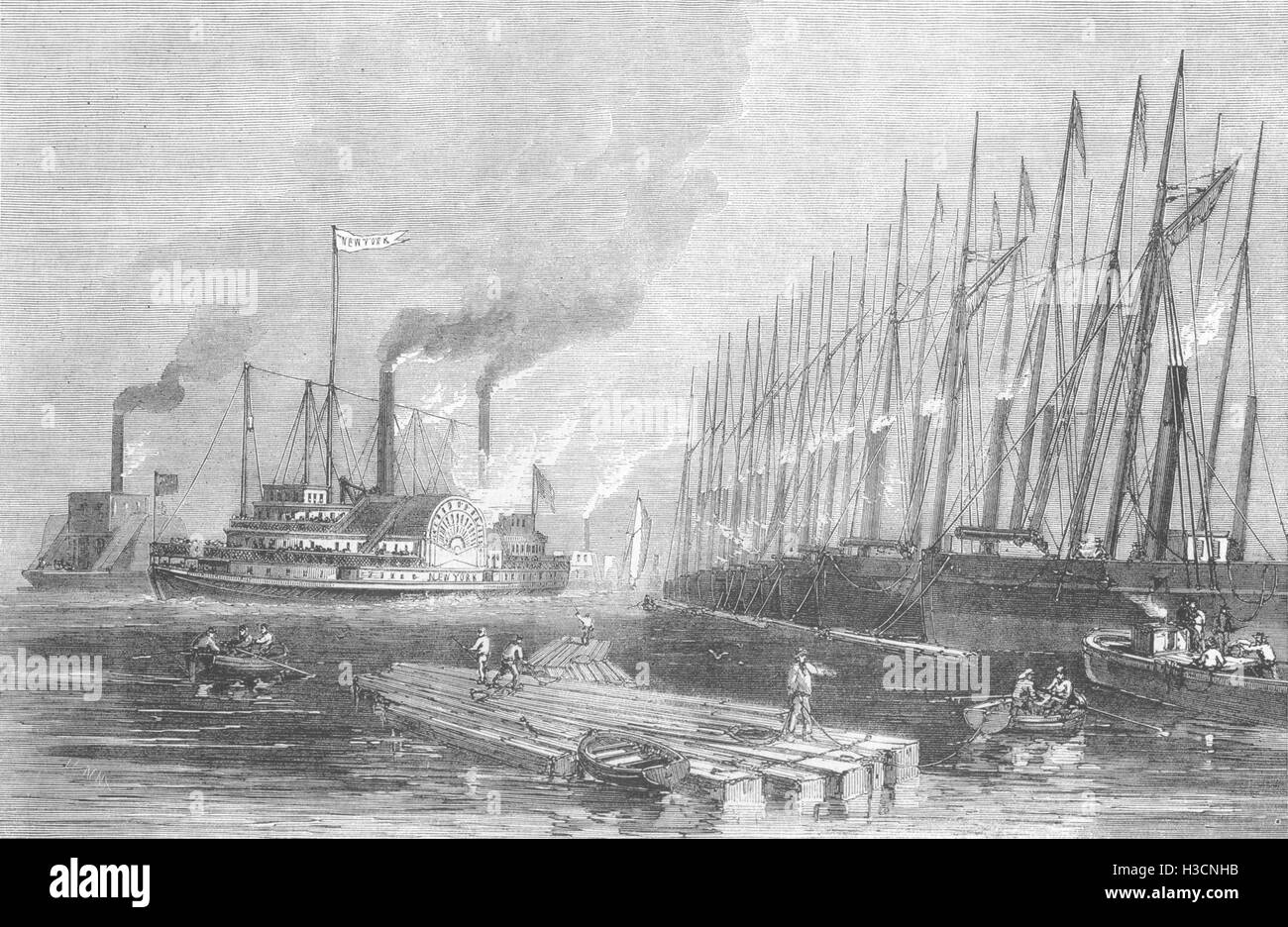 BOATS Spanish Gunboats 1870. The Graphic Stock Photo - Alamy