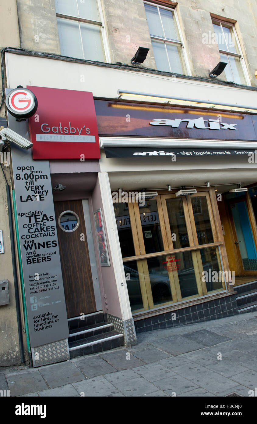 Gatsby's & Antix cocktail bar, Park Street, Bristol, UK Stock Photo - Alamy