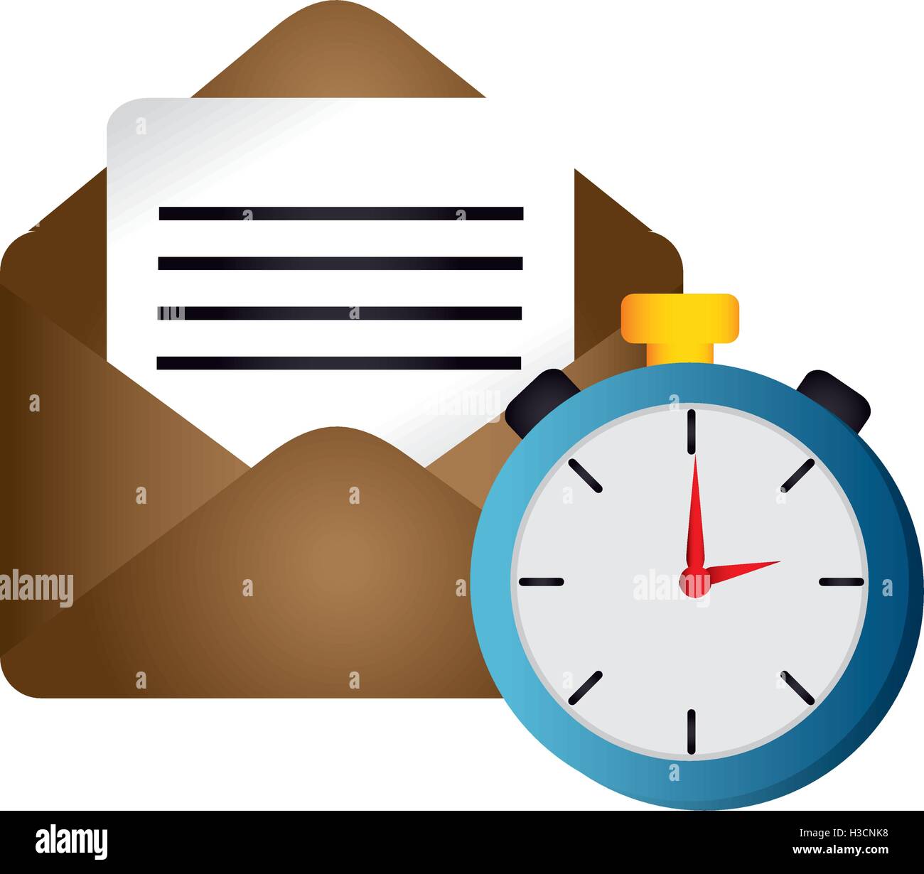 envelope mail and clock icon Stock Vector Image & Art - Alamy