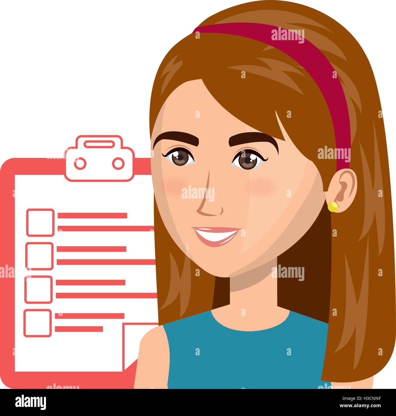 avatar woman and report table Stock Vector Image & Art - Alamy