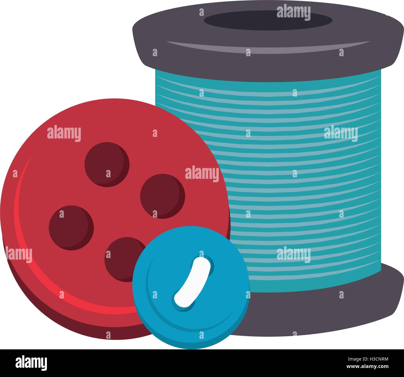 Needle buttons spool thread Stock Vector Images - Alamy