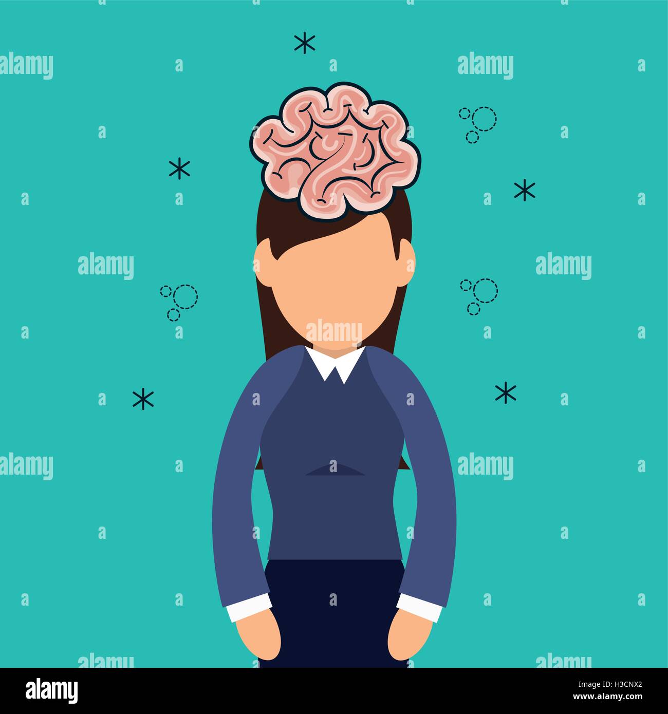 avatar woman and brain Stock Vector Image & Art - Alamy