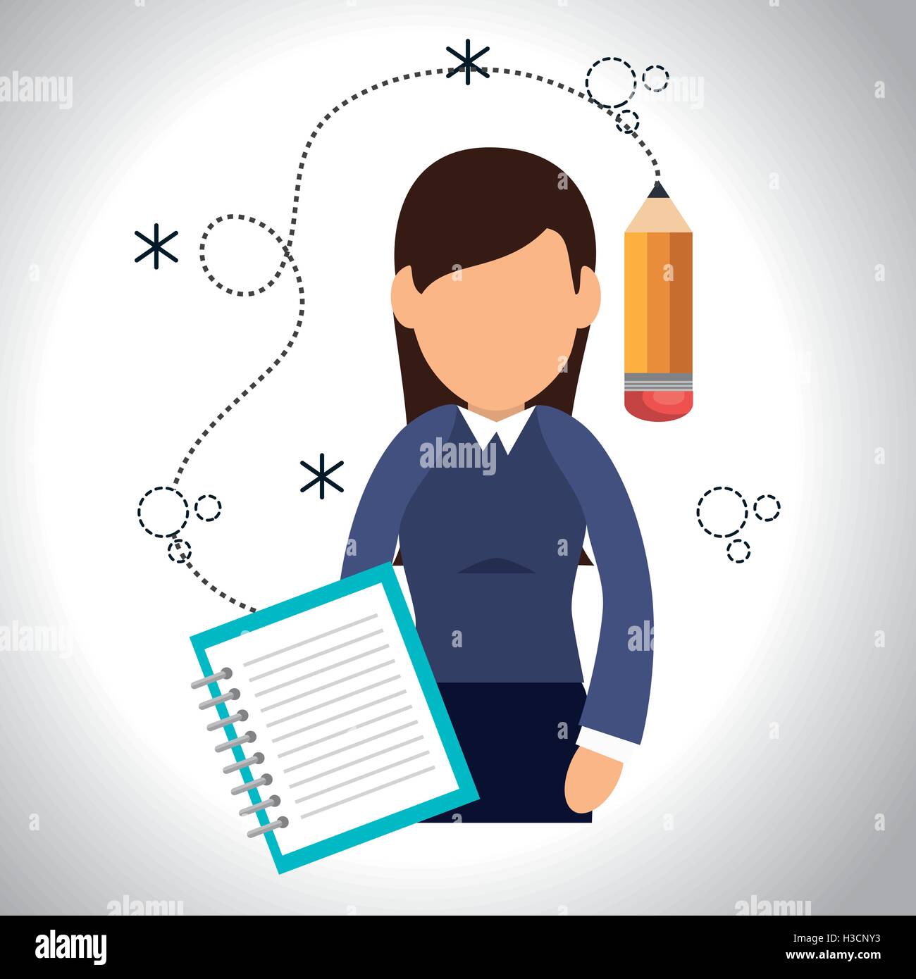 avatar woman with notebook Stock Vector Image & Art - Alamy