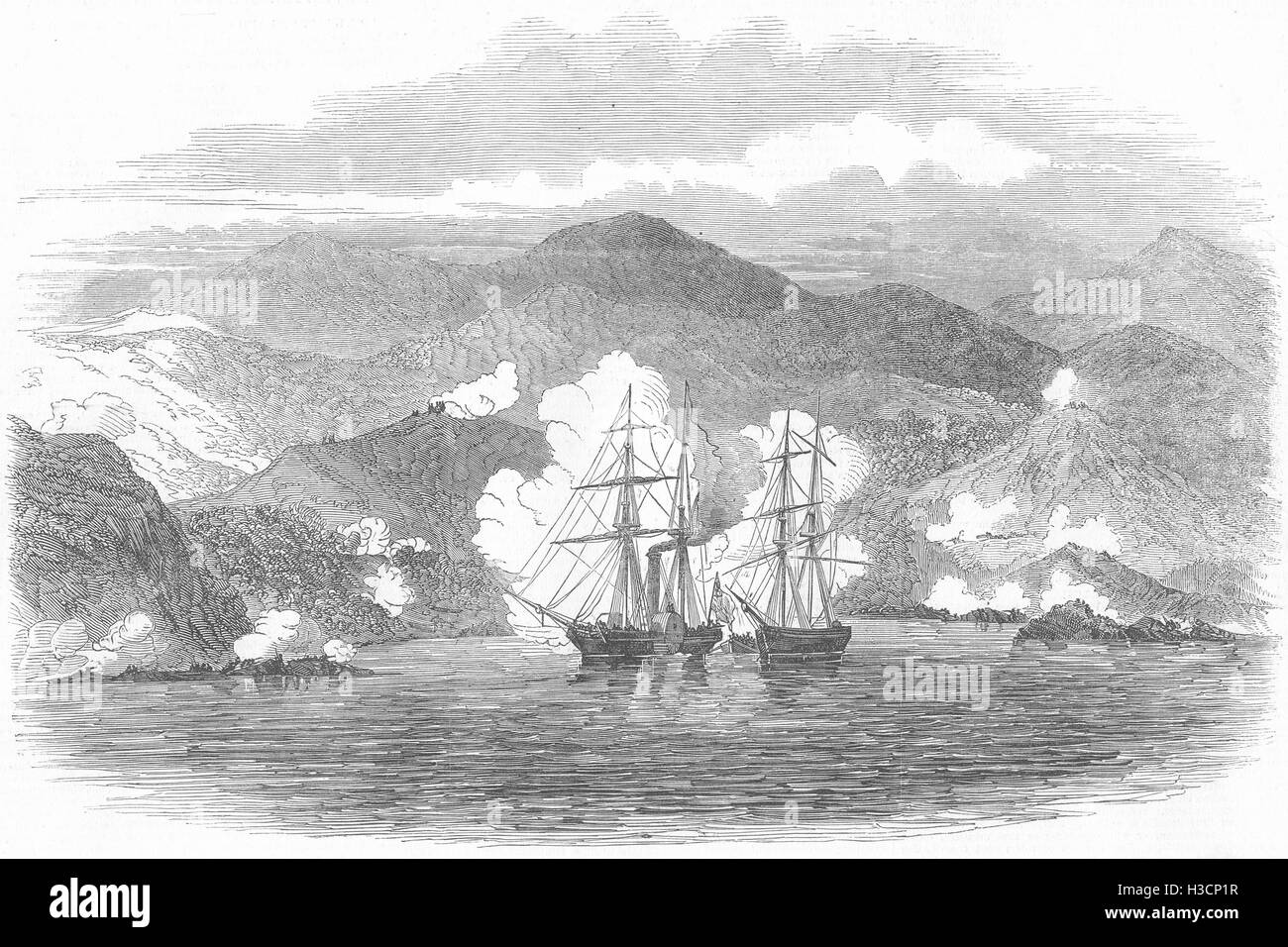 MOROCCO Recapture English Brig Moorish Pirates HMS Polyphemus, coast ...