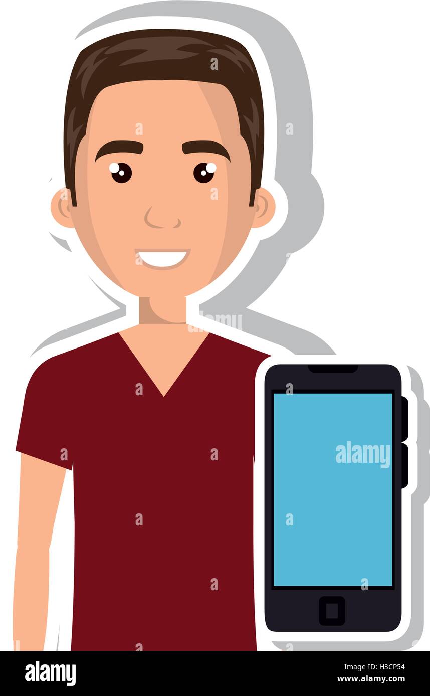 avatar man and smartphone Stock Vector Image & Art - Alamy