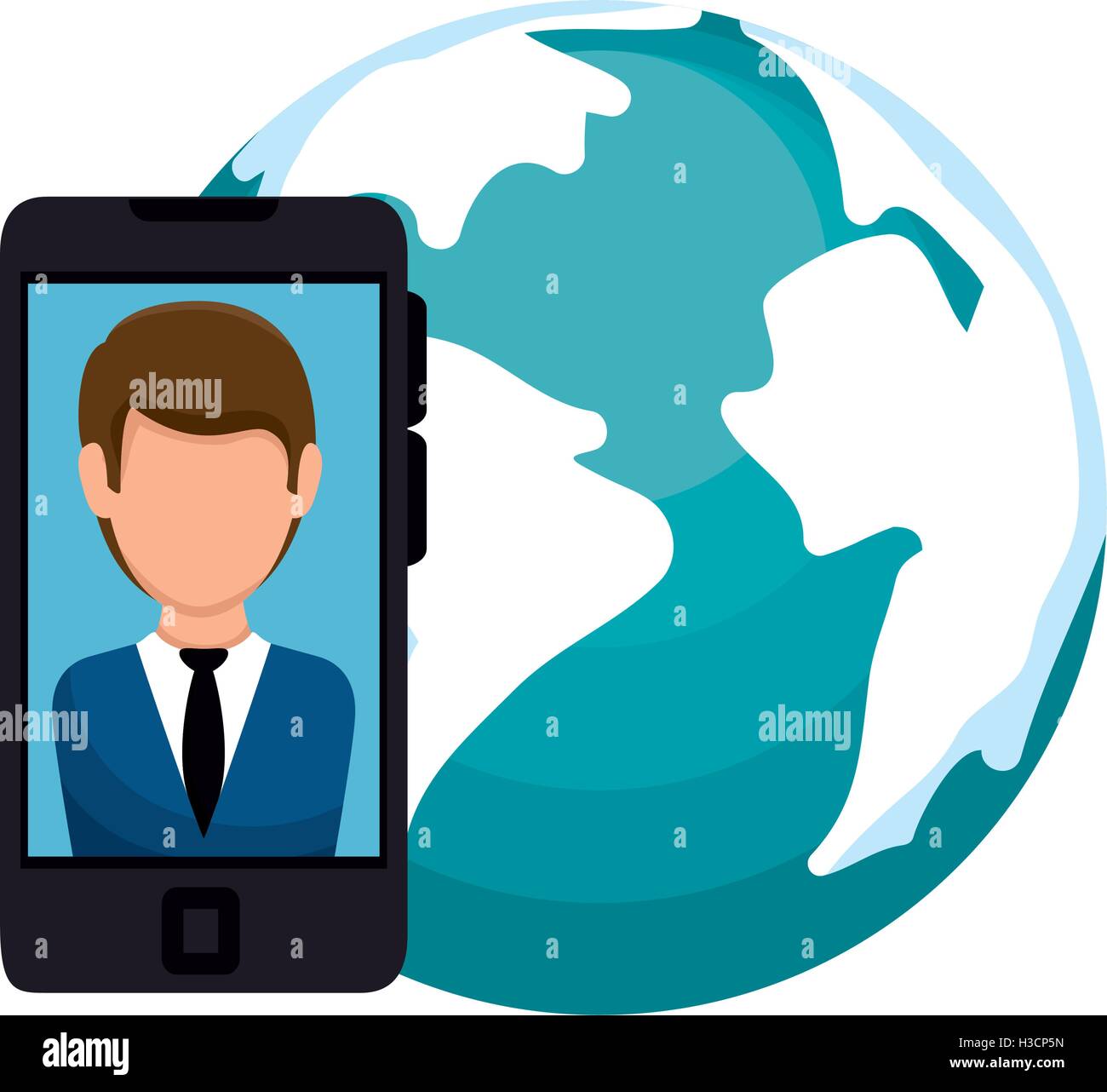 earth planet and smartphone Stock Vector Image & Art - Alamy