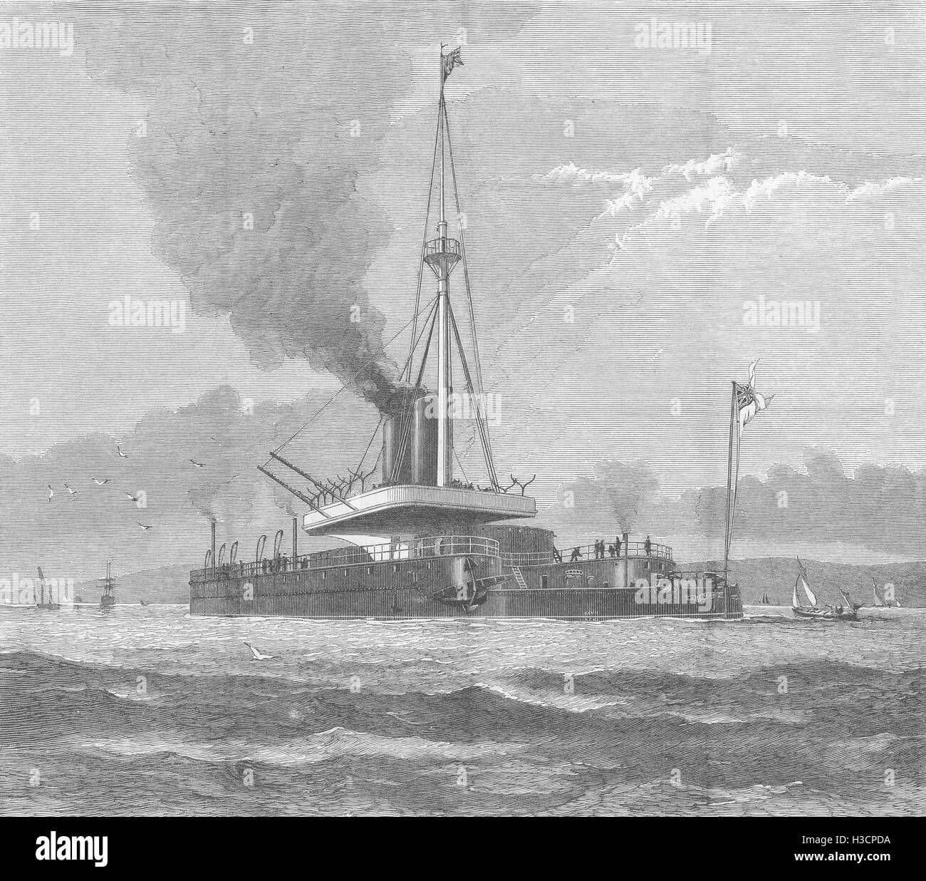 SHIPS HMS Devastation-Stern view, Cul-de-Sac formed her Upper Deck 1872 ...
