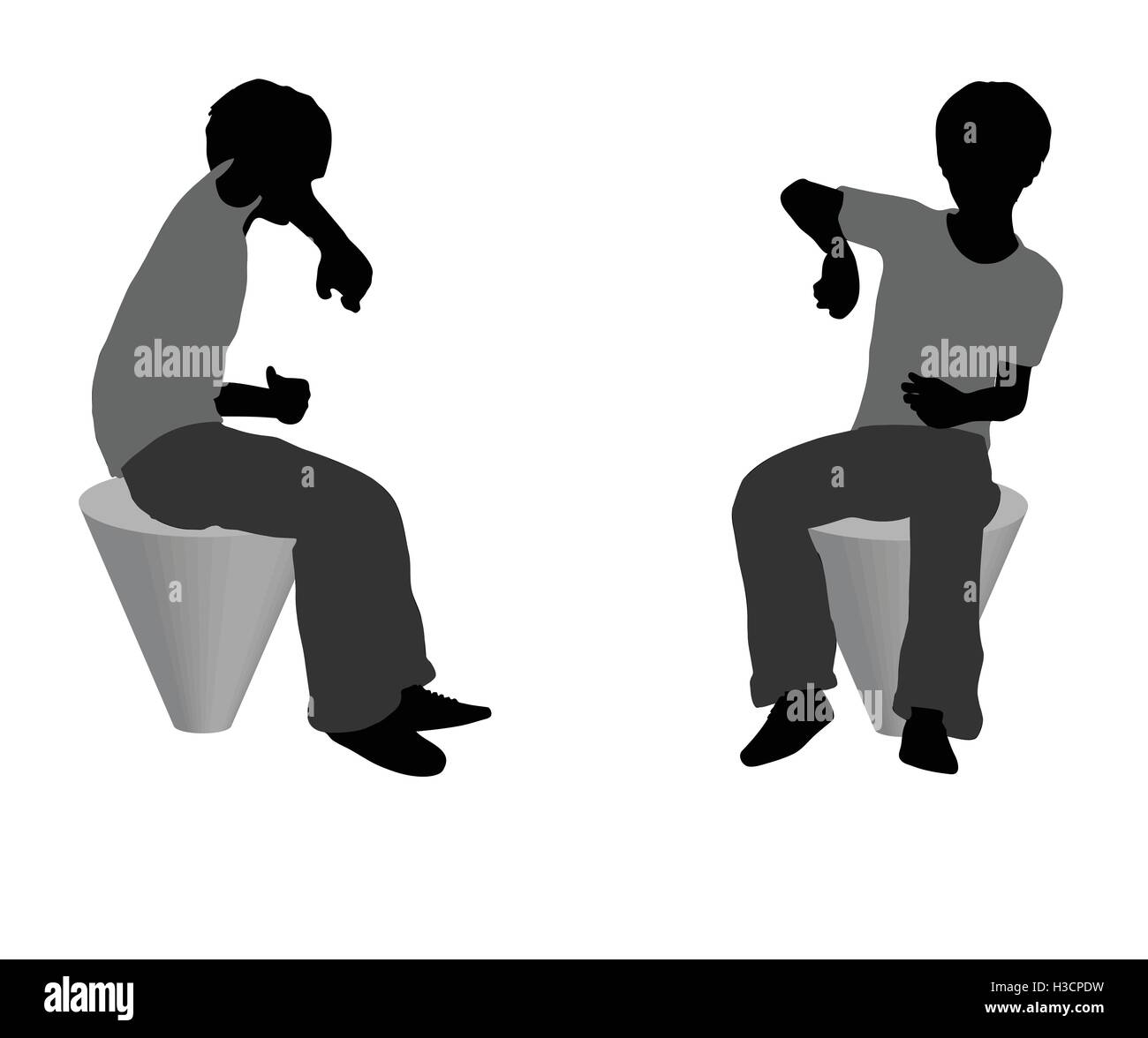EPS 10 vector illustration of boy in Everyday Eating pose on white ...