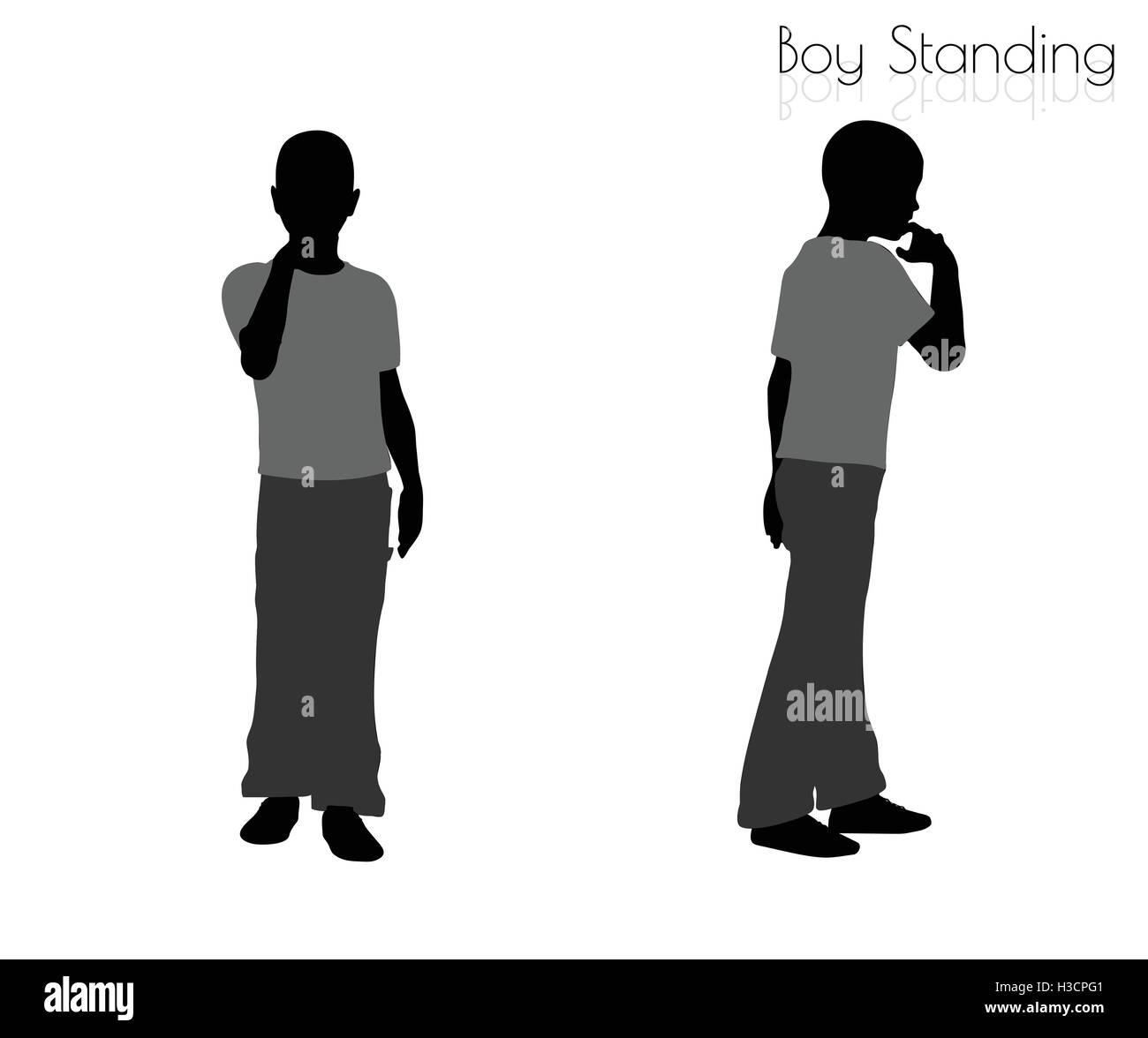 EPS 10 vector illustration of boy in Standing pose on white background ...