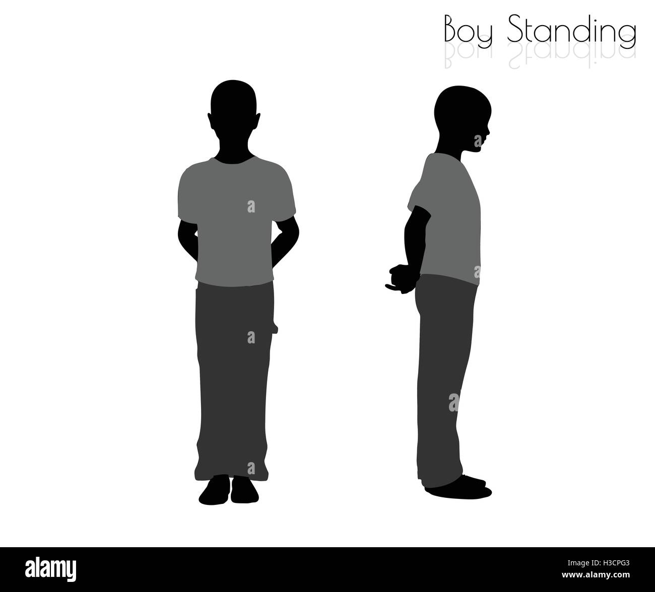 EPS 10 vector illustration of boy in Standing pose on white background ...