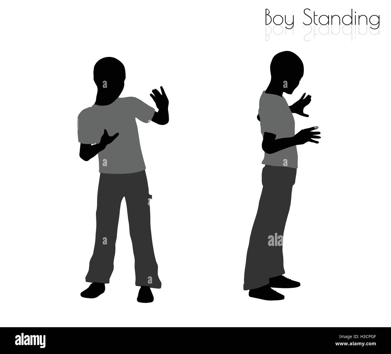 EPS 10 vector illustration of boy in Standing pose on white background ...