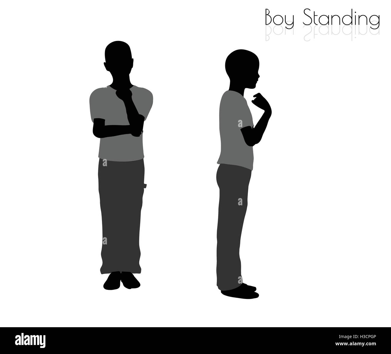EPS 10 vector illustration of boy in Standing pose on white background ...