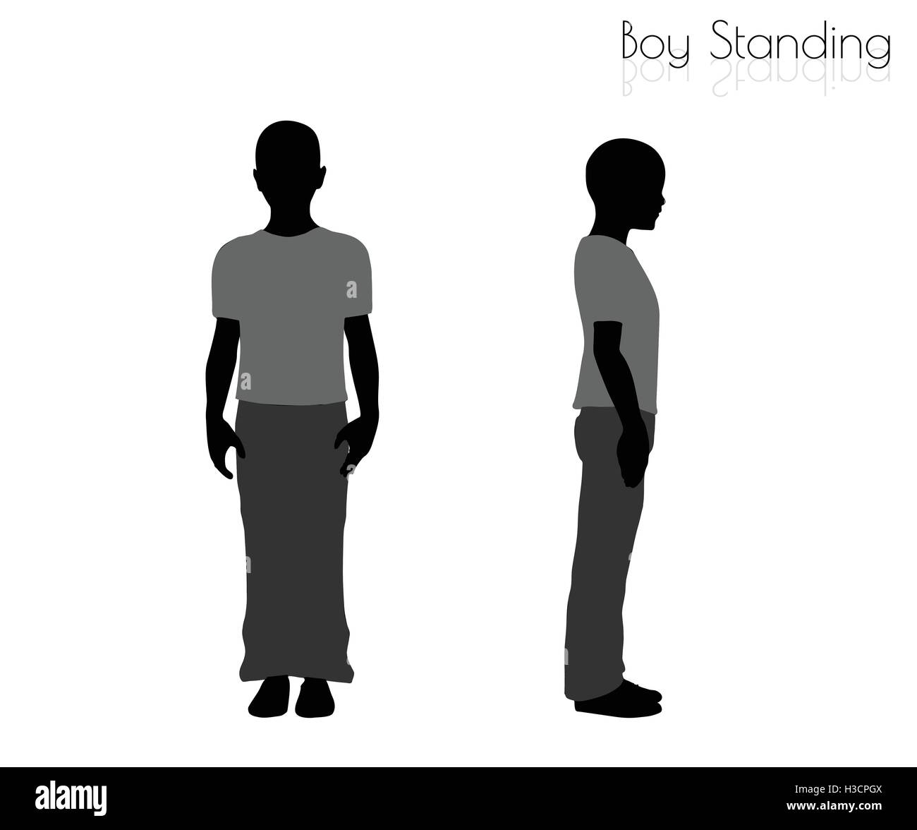 EPS 10 vector illustration of boy in Standing pose on white background ...
